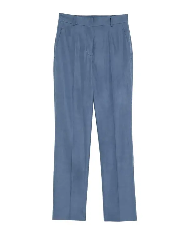 Akris Flavin Cotton Poplin Ankle Pants - Granite Blue