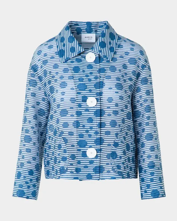 Akris Dot Seersucker Shirt Jacket