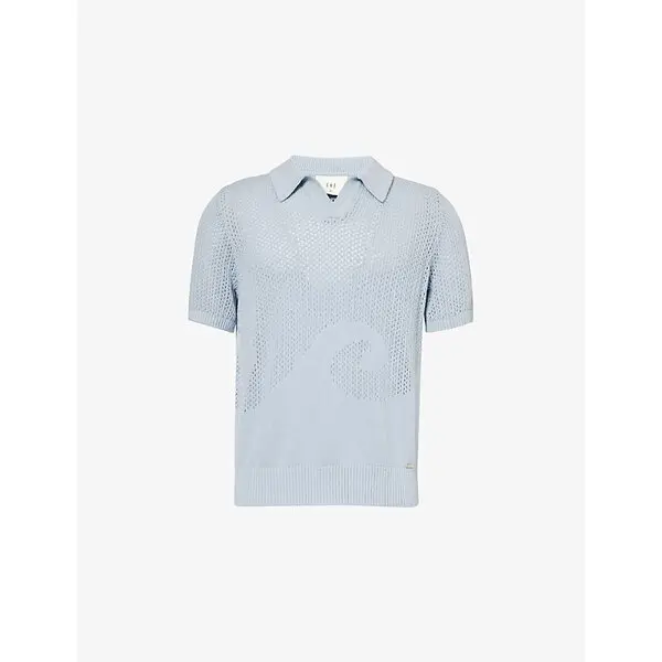CHE Ondas Short-sleeves Cotton-knit Polo Shirt - Powder Blue