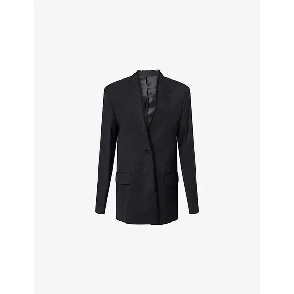 TOTÊME Raw-lapel Single-breasted Wool Jacket - Black