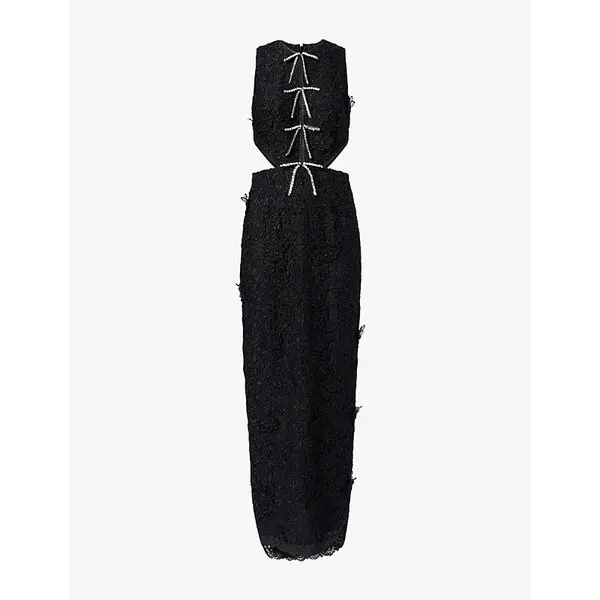 Huishan Zhang Saffi Cut-out Embellished Lace Gown