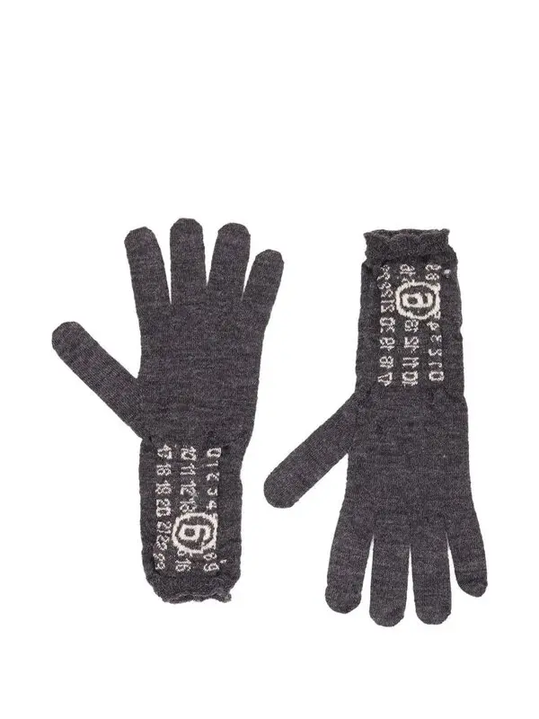 MAISON MARGIELA Virgin Wool Gloves - 855 Dark Grey