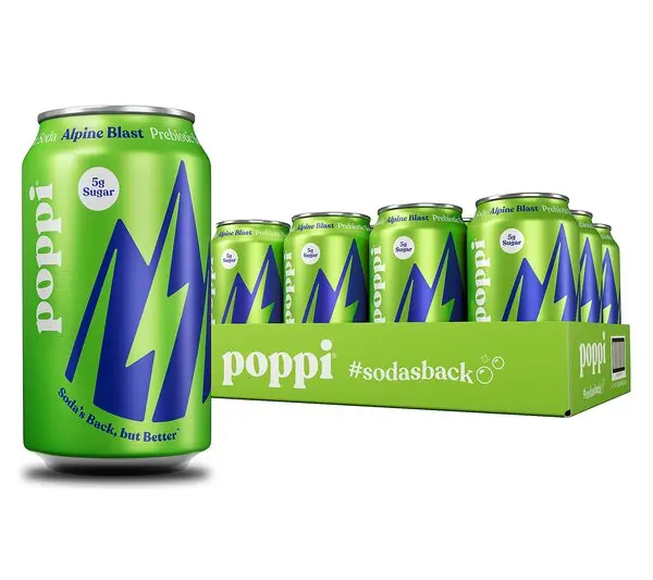 POPPI 12-oz Cans Prebiotic Soda Alpine B Last
