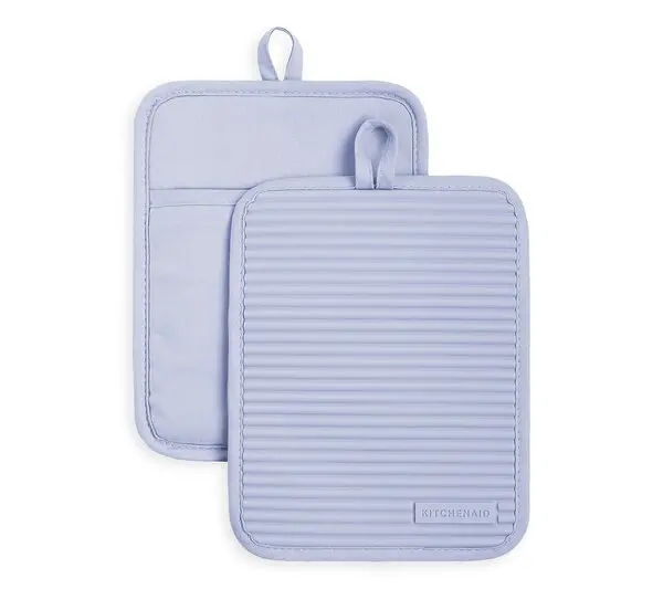 KITCHENAID Ribbed Soft Silicone Pot Holder 2 Pa Ck-set
