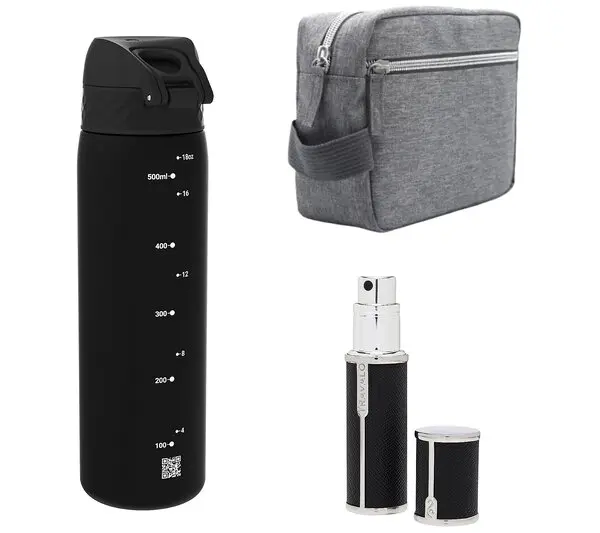 YOUZEY Essentials Pack With Dopp Kit, Water Bottle, And Atomizer