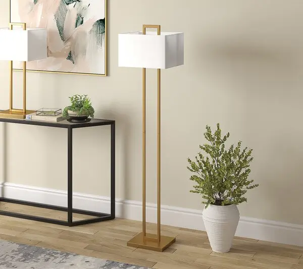 HUDSON&CANAL Adair 68 Tall Floor Lamp With Fabric Shade
