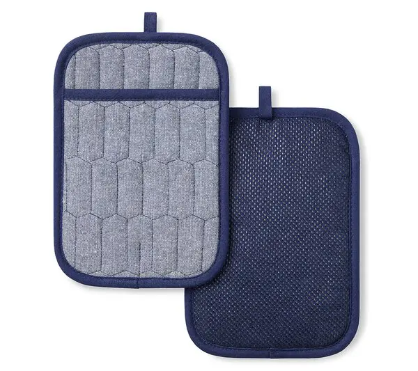 MARTHA STEWART Matha Stewart Honeycomb Chambray Pot Holder 2-p Ack Set