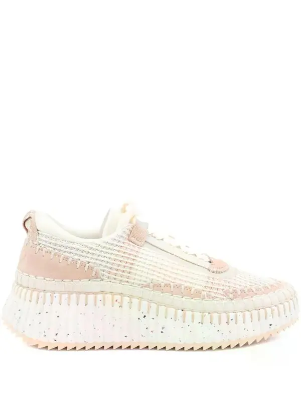 Chloé Nama Knitted Platform Sneakers - Neutrals