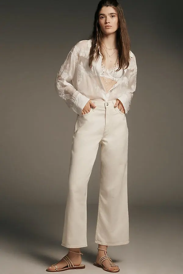 Rag & Bone Featherweight Andi High-rise Crop Wide-leg Jeans