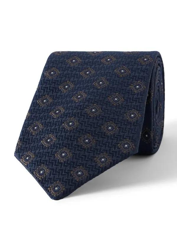 Brunello Cucinelli 8cm Silk-jacquard Neck Tie - Blue