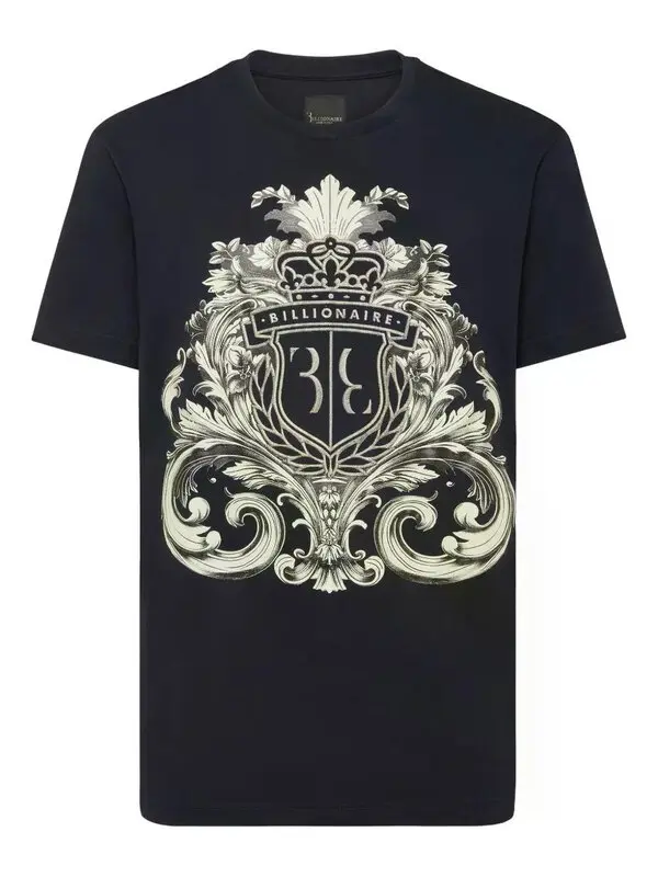 BILLIONAIRE Crest-print T-shirt - Blue
