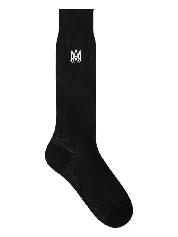 Amiri Embroidered Logo Socks - Black