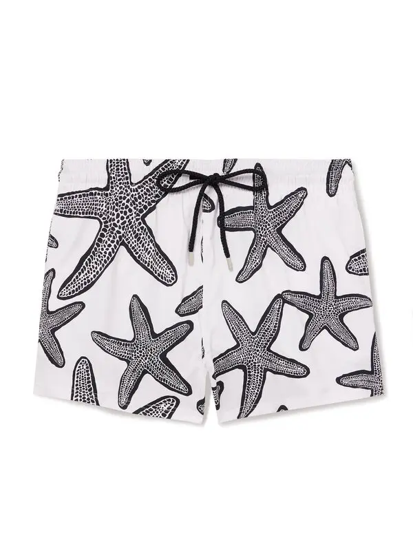 Vilebrequin Manta Straight-leg Mid-length Swim Shorts - White