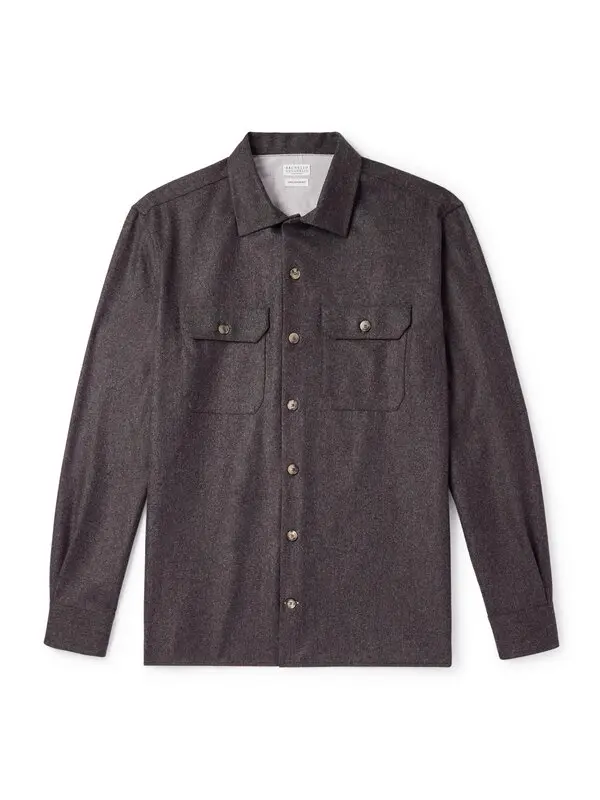 Brunello Cucinelli Wool Overshirt - Brown