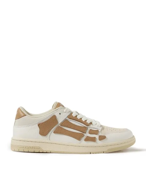 Amiri Skel-top Appliquéd Sneakers - Neutrals