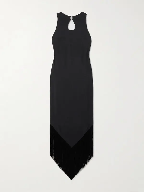 TALLER MARMO Taormina Fringed Crystal-embellished Gown