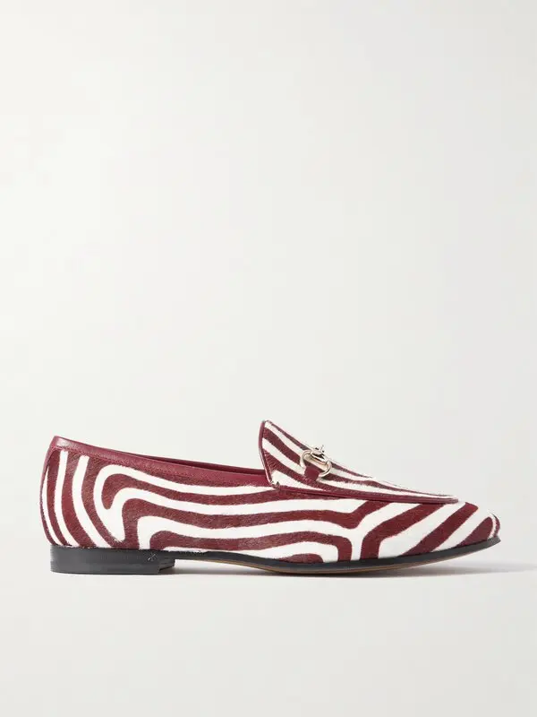 Gucci Jordaan Zebra-print Loafers - White