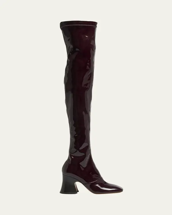 Chloé Janis Patent Leather Over-the-knee Boots - Obscure Red