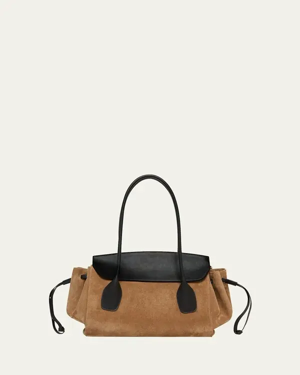 JIL SANDER Voyage Small Suede Shoulder Bag - Tobacco