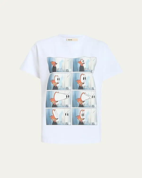 Khaite Maeve Graphic Short-sleeve Top