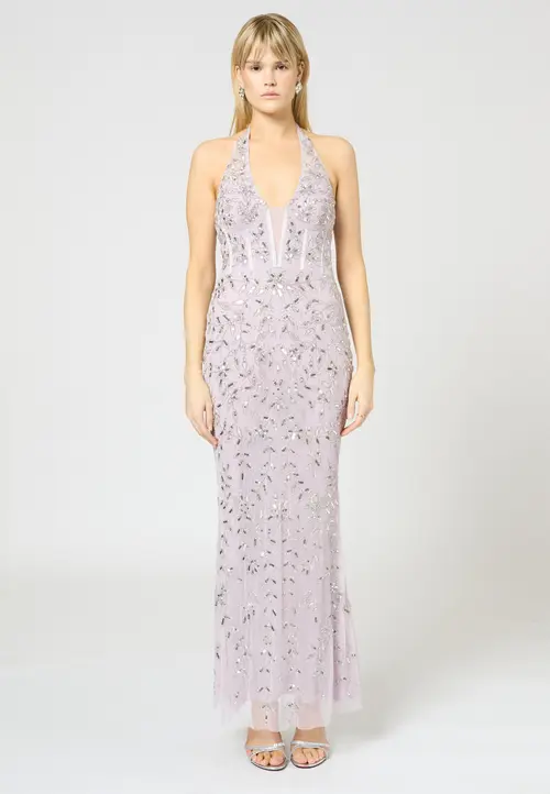 BEAUUT Embellished Sequin Beaded Maxi Dress