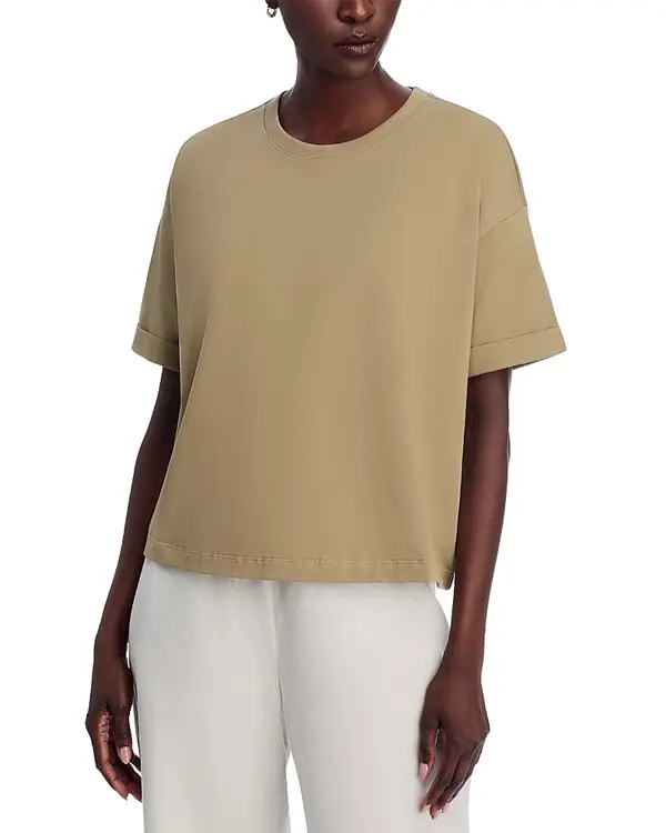 Eileen Fisher Crewneck Boxy Fit Top - Twig