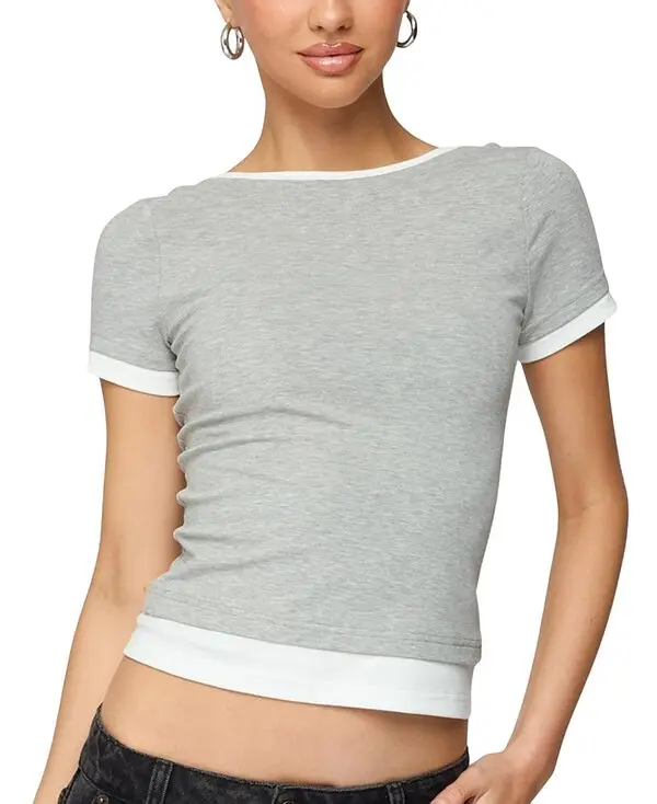 EDIKTED Julietta Contrast Layered T-shirt