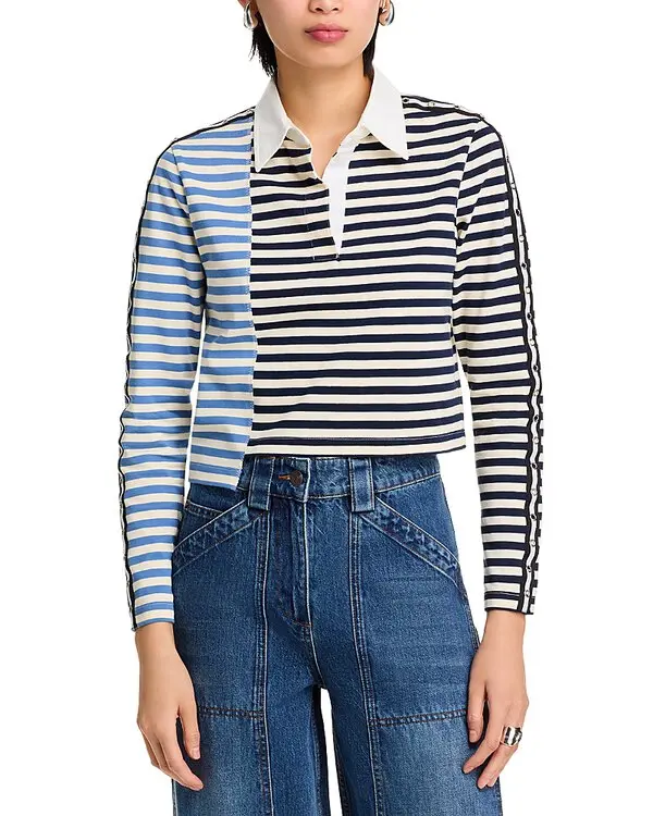 3.1 Phillip Lim Multi Stripe Polo Shirt - Midnight Multi