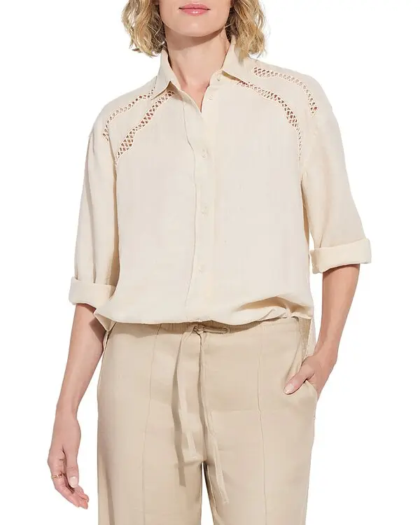 Lyssé Roxanne Embroidered Linen Shirt