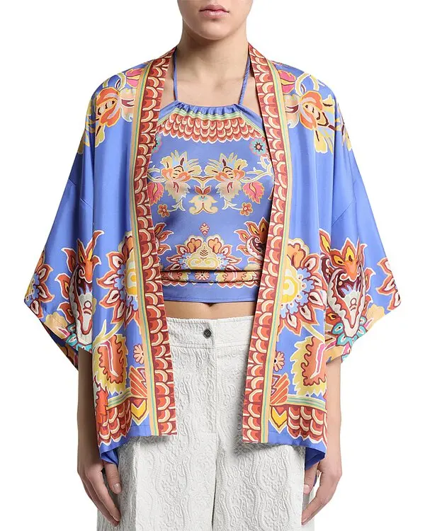 Etro Silk Kimono Jacket - Print On P