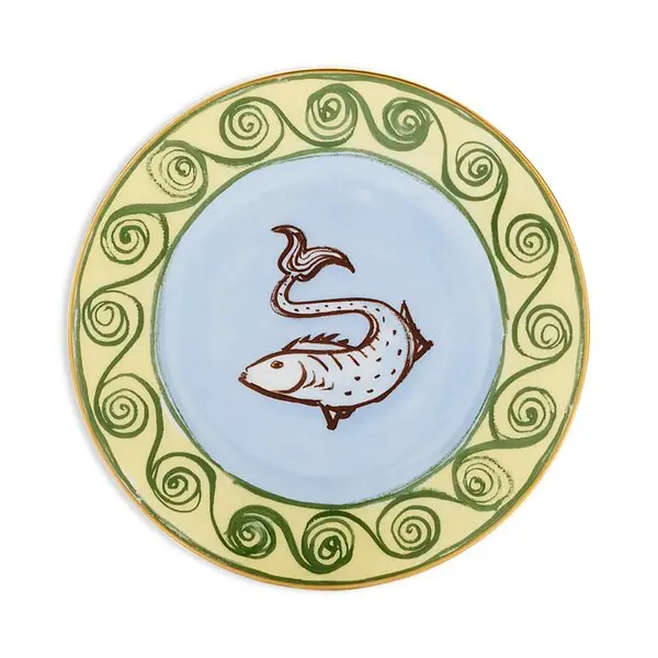 GINORI 1735 Impero Bread Plate - Light Blue Yellow