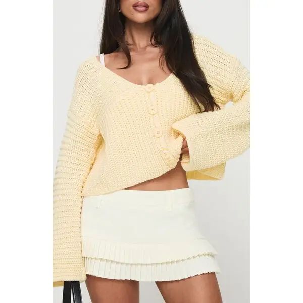 Princess Polly Artha Relaxed Cropped Cardigan