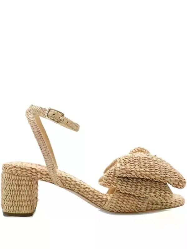LOEFFLER RANDALL Carm Bow-detail Woven Block-heel Sandals