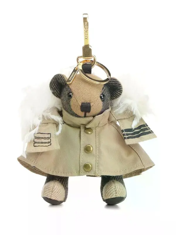 Burberry Plush Teddy Bear Keychain - Neutrals