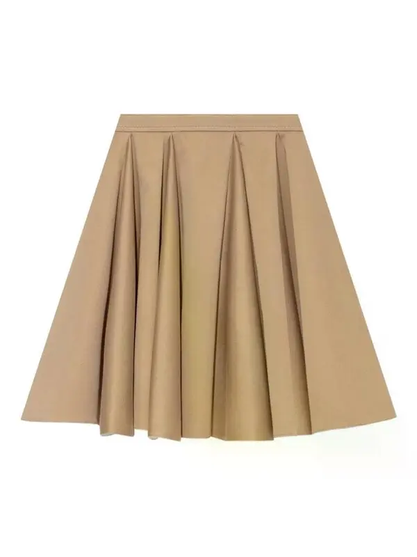 Marni Pleated Flared Skirt - Neutrals