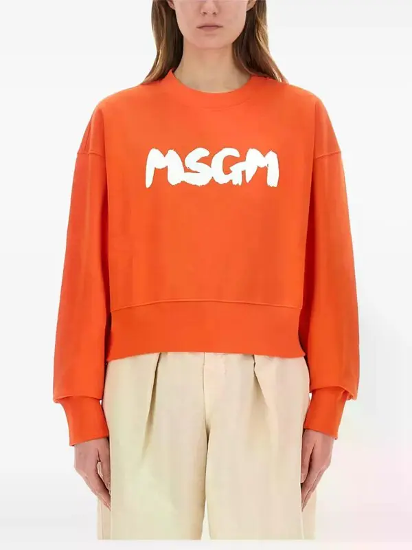 MSGM Logo-print Sweatshirt - Orange