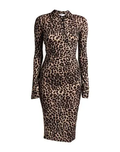 Blumarine Midi Wool-blend Leopard-print Dress
