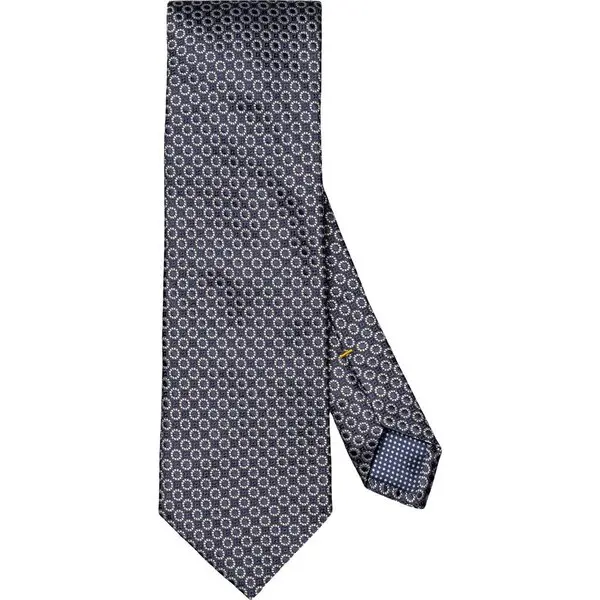 Eton Dot Jacquard Silk Tie - Navy