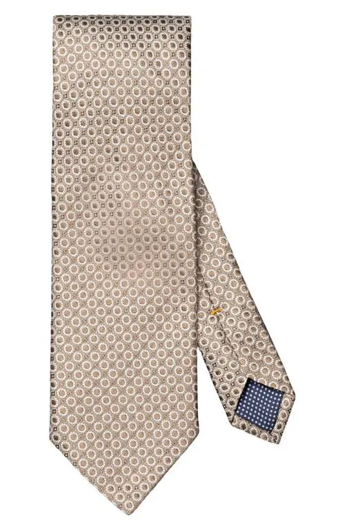 Eton Dot Jacquard Silk Tie - Light Beige