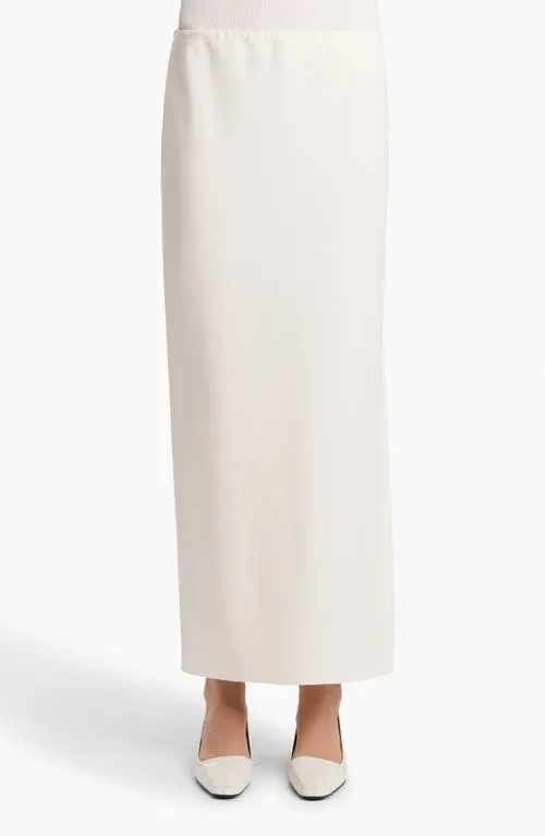 Khaite Lilith Compact Crepe Jersey Maxi Skirt - Chalk