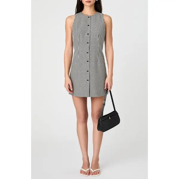 French Connection Gingham Sleeveless Mini Dress