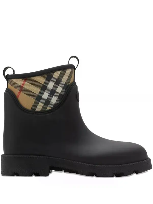 Burberry Check-detailed Rain Boots - Black