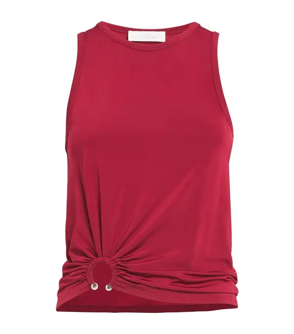 Rabanne Jersey Ring-gathered Tank Top - Red
