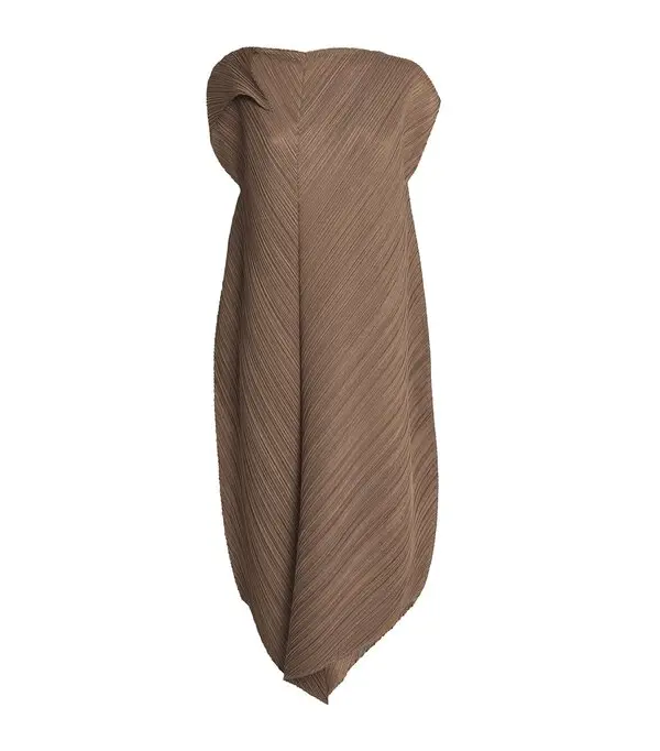 Issey Miyake Flare Midi Dress - Brown