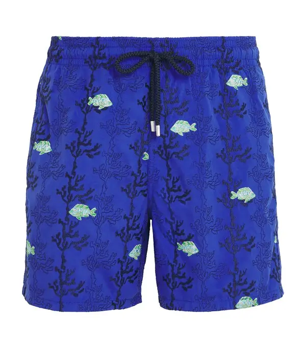 Vilebrequin Seaweed-embroidered Mistral Swim Shorts