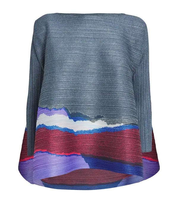 Issey Miyake Grainy Colors Pleated Top - Grey
