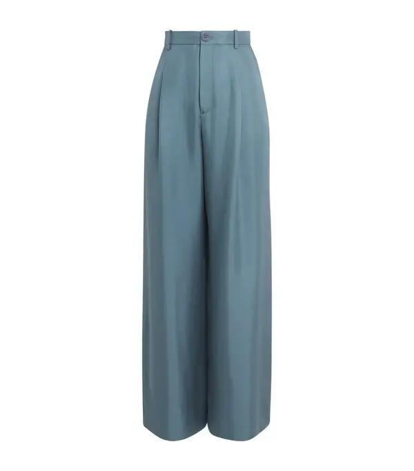 Lapointe Organic Silk Wide-leg Trousers