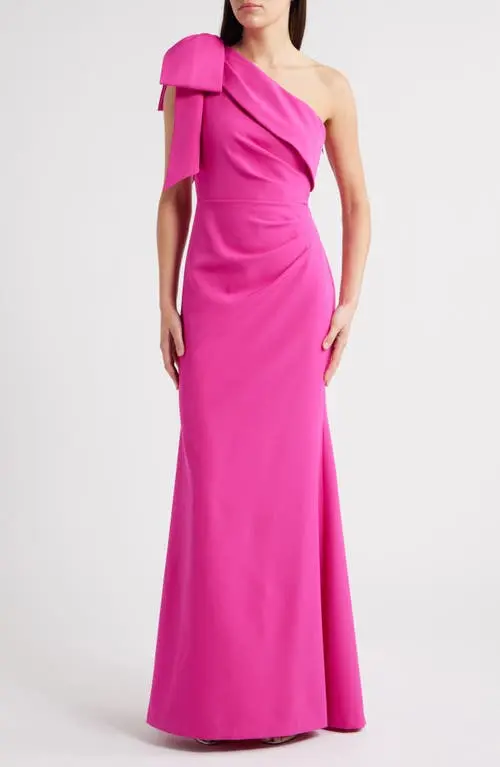 Eliza J Bow Detail One-shoulder Gown