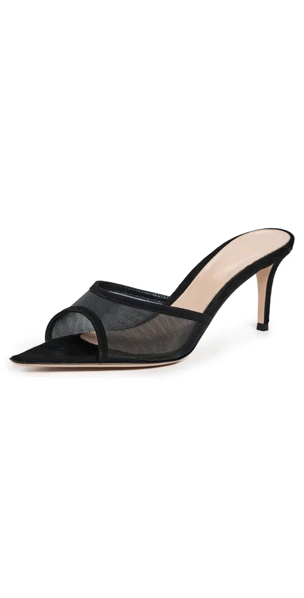 GIANVITO ROSSI Sienna 70mm Mules - Black+black