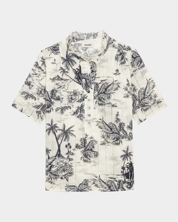 Zadig&Voltaire Topher Tropical Island Blouse - Ecru